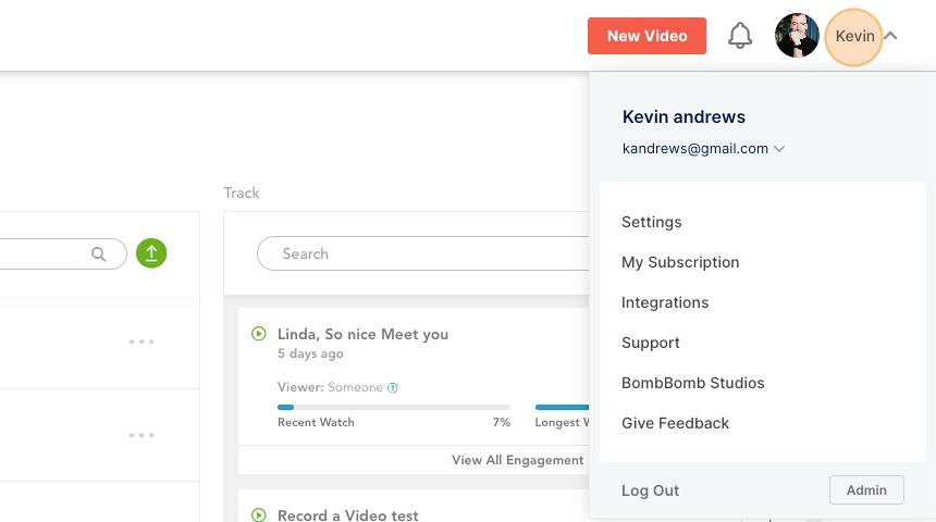 Getting started Your account and Dashboard overview BombBomb