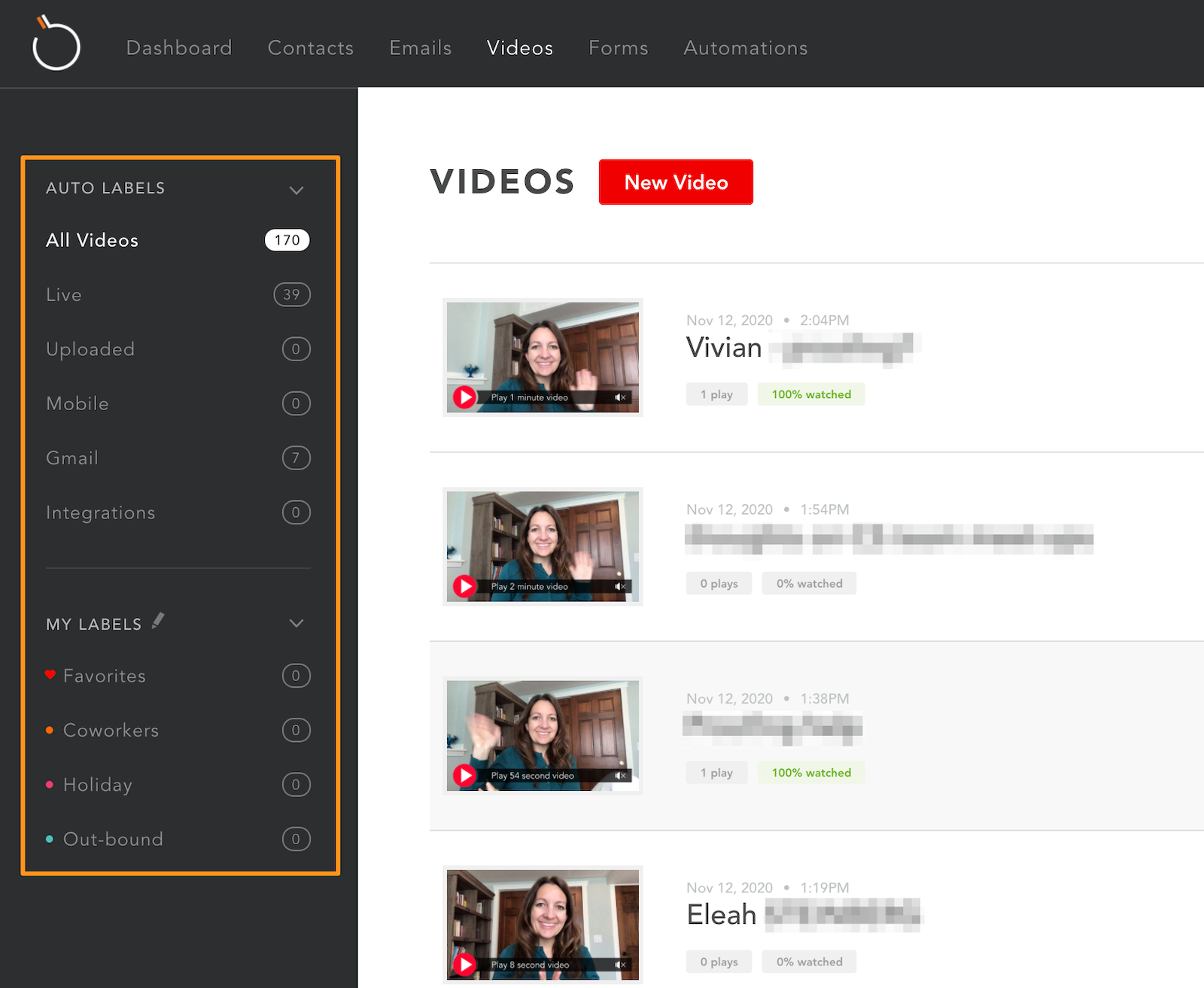Labeling videos – BombBomb